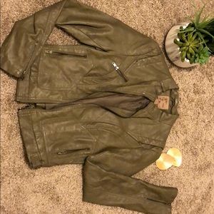 mine | Jackets & Coats | Nice Green Leather Jacket | Poshmark